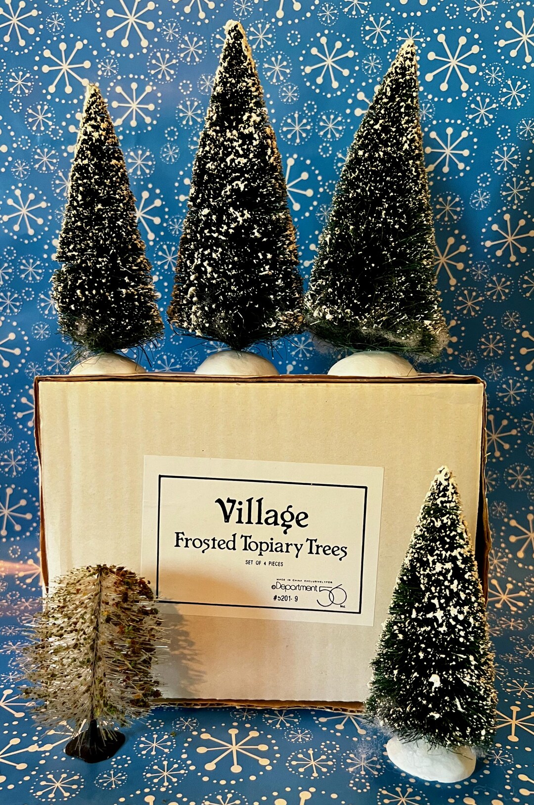 Dept. 56, Village Frosted Topiary Trees, 5201-9, in Box - Etsy