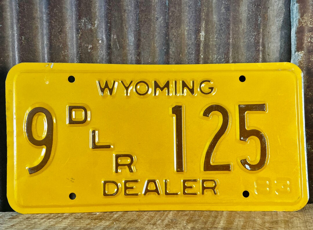 1983 Wyoming Dealer License Plate 9 DLR 125 - Etsy