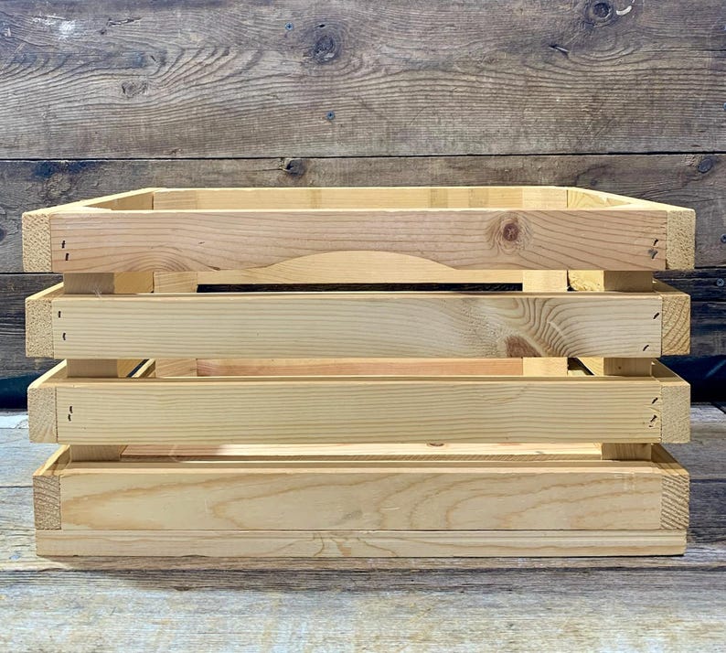 Unfinished Pine Wood Crate, Modern Day, 18" X 11.5" X 9.75" - Etsy