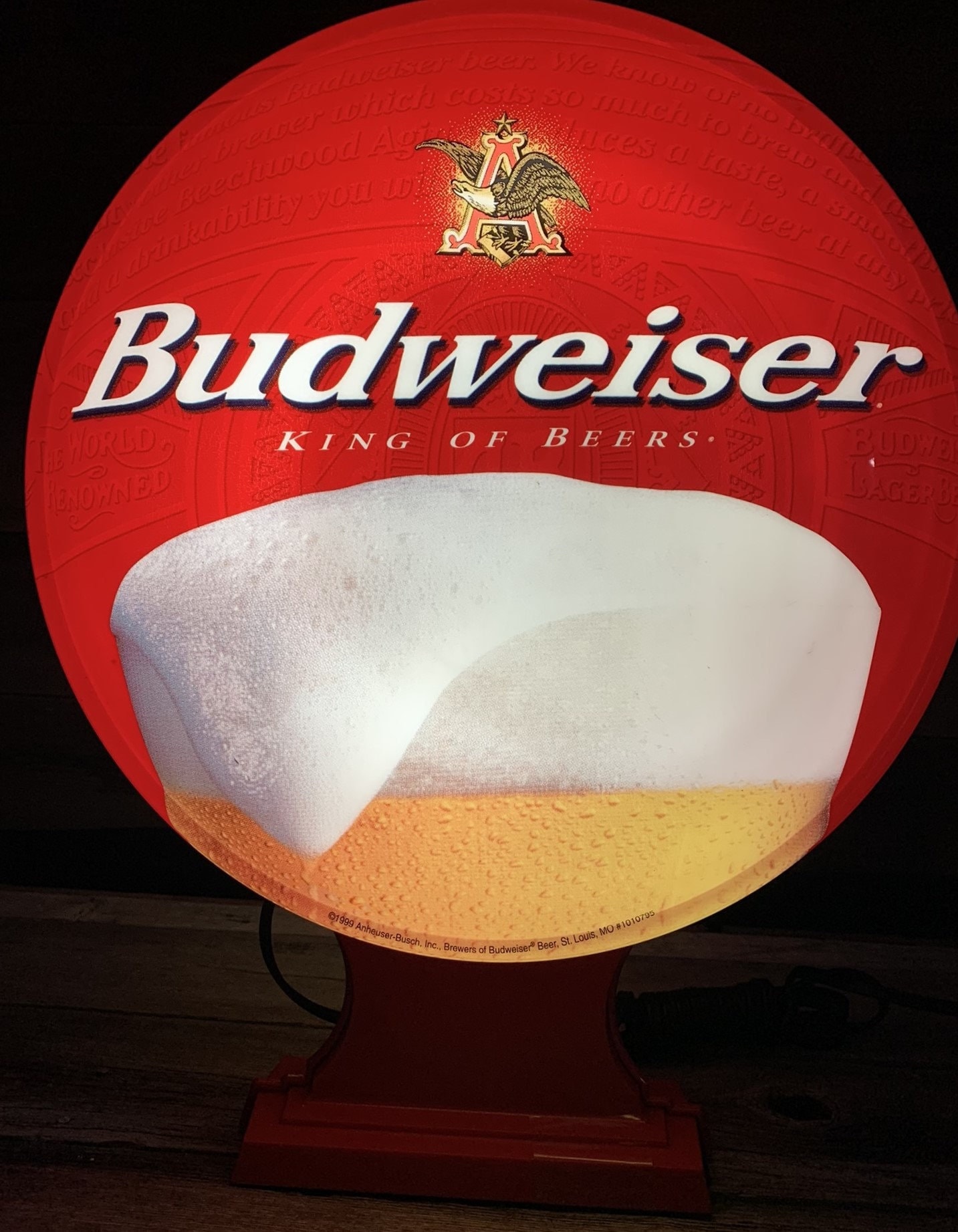 1990s Anheuser-busch, Budweiser, Neon Bulb Lighted Globe, 21 Tall - Etsy