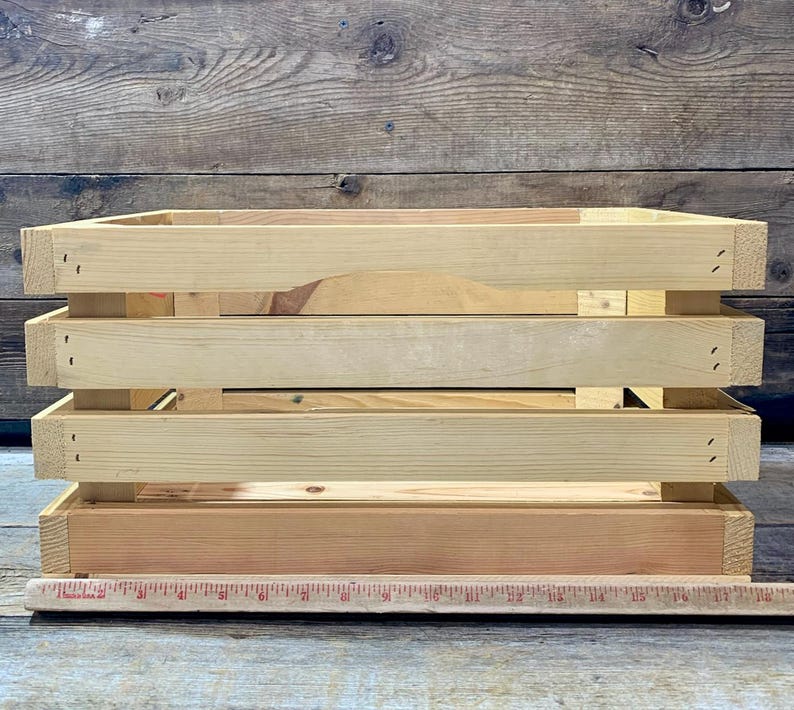 Unfinished Pine Wood Crate, Modern Day, 18" X 11.5" X 9.75" - Etsy