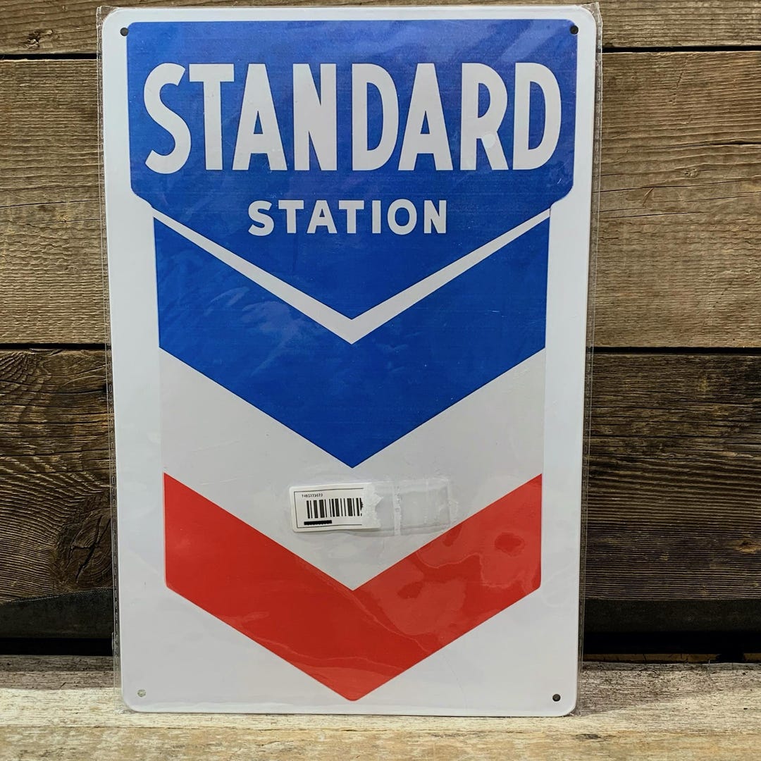 Chevron, Standard Station, Reproduction Tin Metal Sign, NIP - Etsy