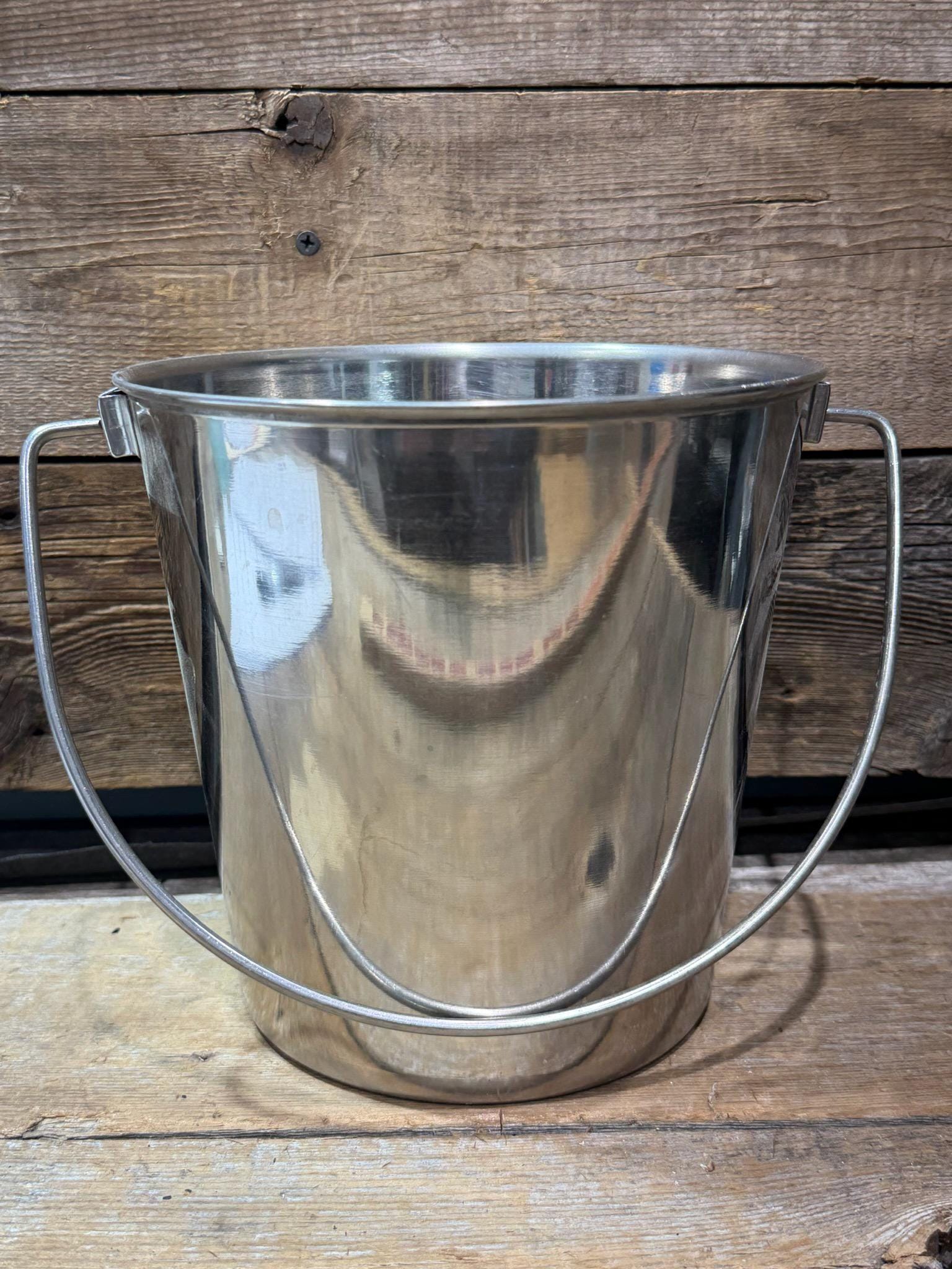 Stainless Steel Utility Pail, Milking Bucket, 1 Gallon, 7.5