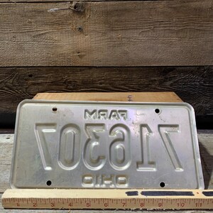 Rustic 1960s Ohio Farm License Plate, White - Etsy