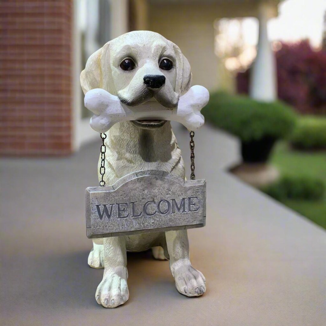 Life Trends, Yellow Lab "welcome" Sign, Porch Décor, Hard Plastic/resin ...