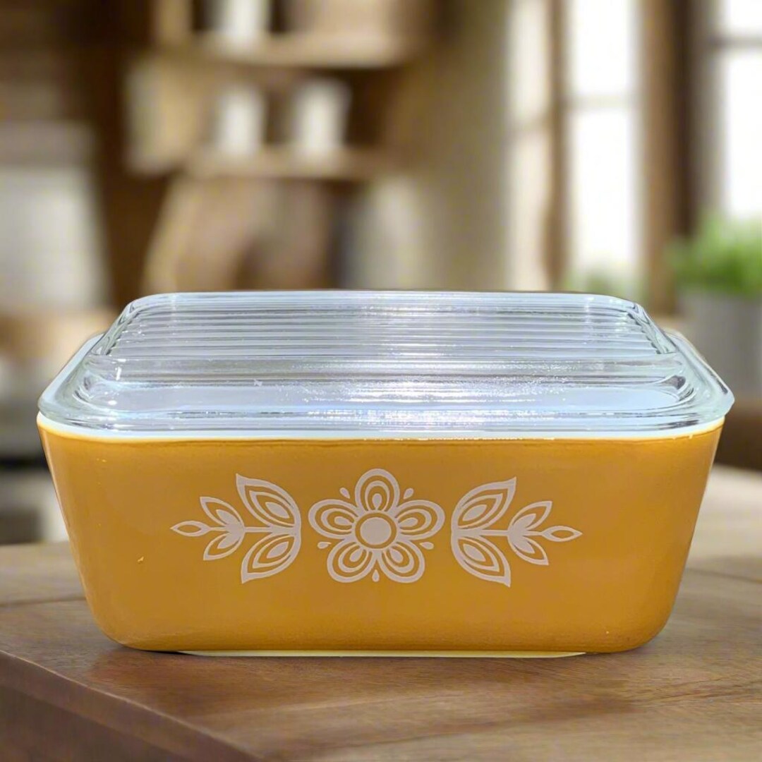 Vintage Pyrex, Butterfly Gold, Refrigerator Dish With Lid, 0502,1.5 PT ...