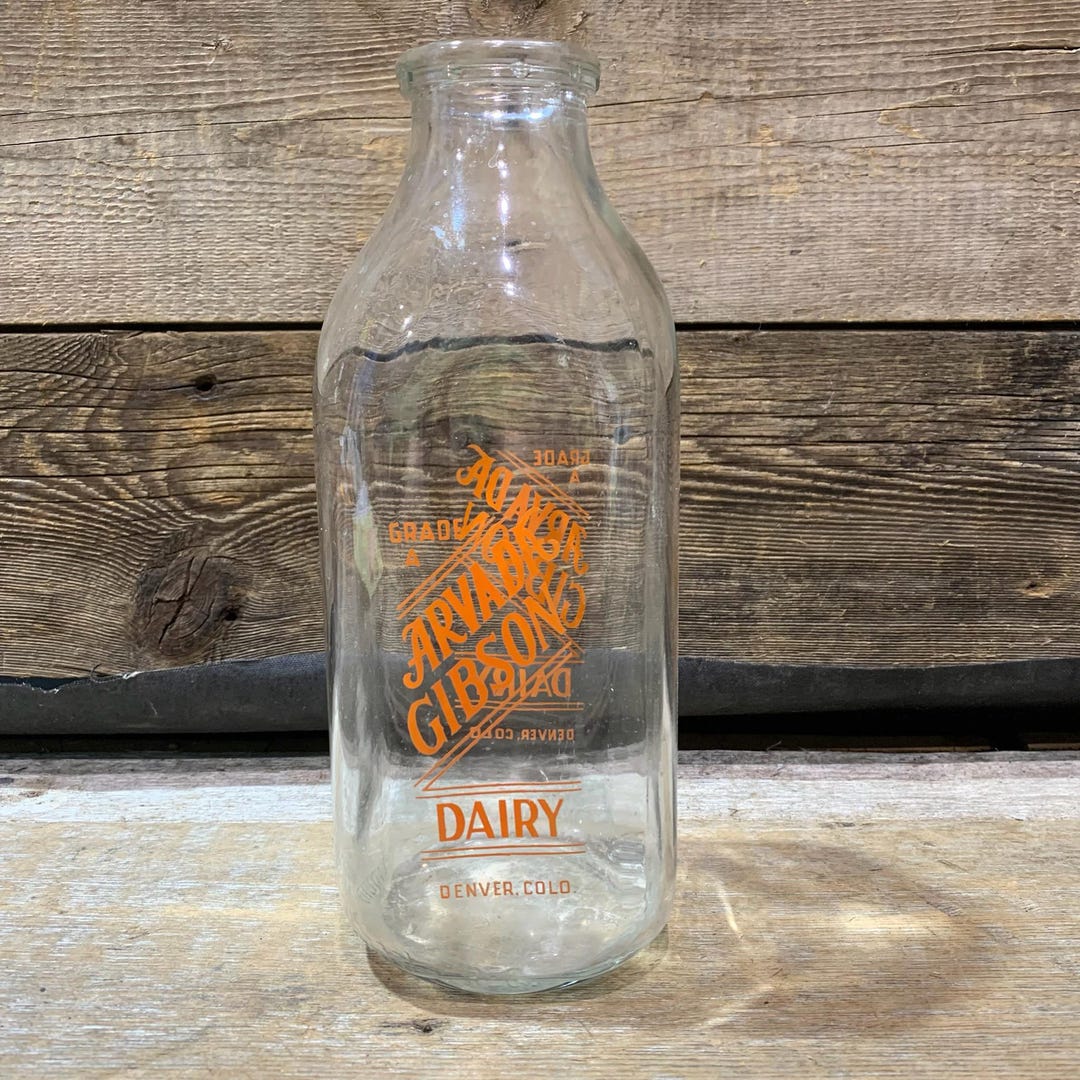 1940s-50s Arvada Gibson Dairy, Grade A, One Pint, Glass Milk Bottle, 8. ...