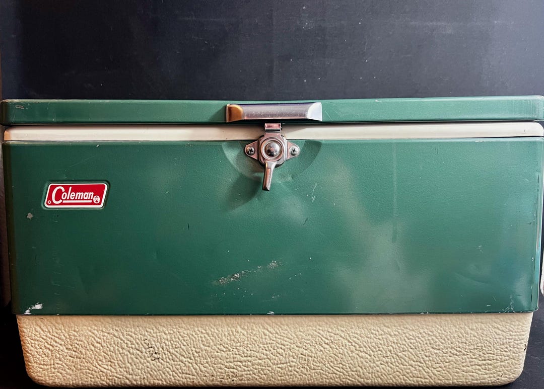 Vintage 1970s Coleman, Green Metal Cooler, Ice Chest - Etsy