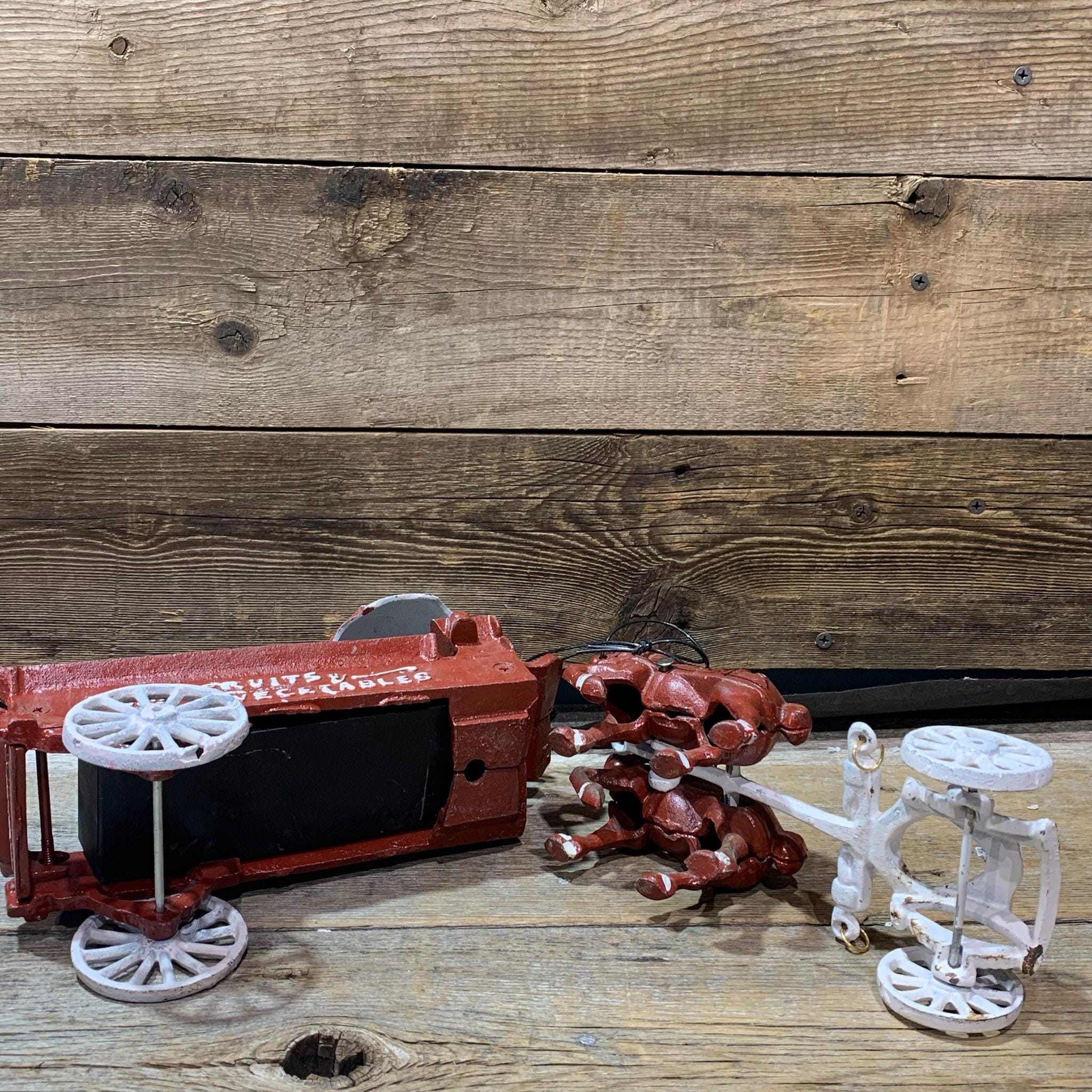 Vintage Cast Iron, Horse Drawn Wagon, Fresh Fruits & Vegetables, With ...