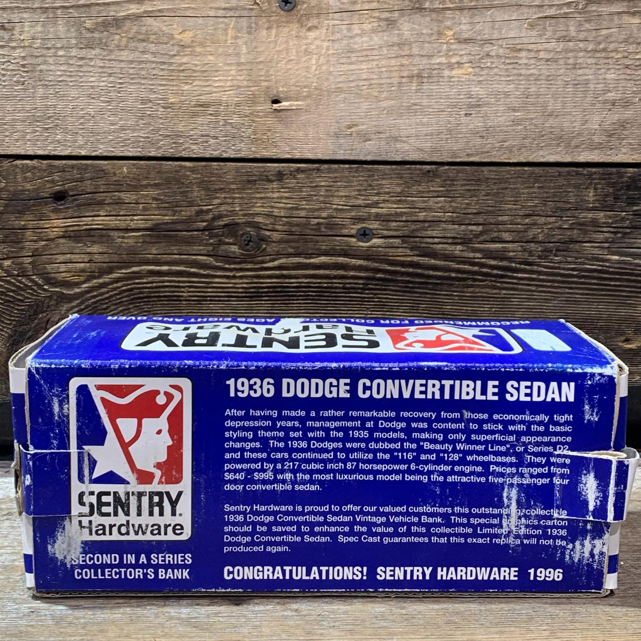 Sentry Hardware, 1936 Dodge Convertible Sedan, 1:25 Bank, Diecast, in ...
