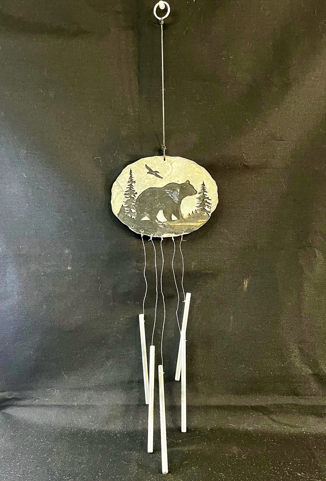 Stone Wind Chime, Bear in Woods, Cabin Décor - Etsy