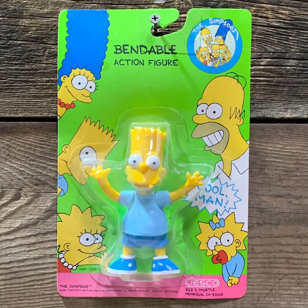 1990 Jesco, the Simpsons, Bendable Action Figure, Bart Simpson, NIP - Etsy
