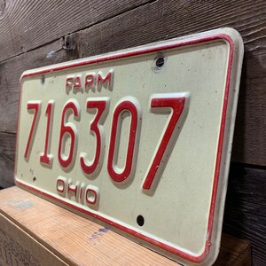 Rustic 1960s Ohio Farm License Plate, White - Etsy
