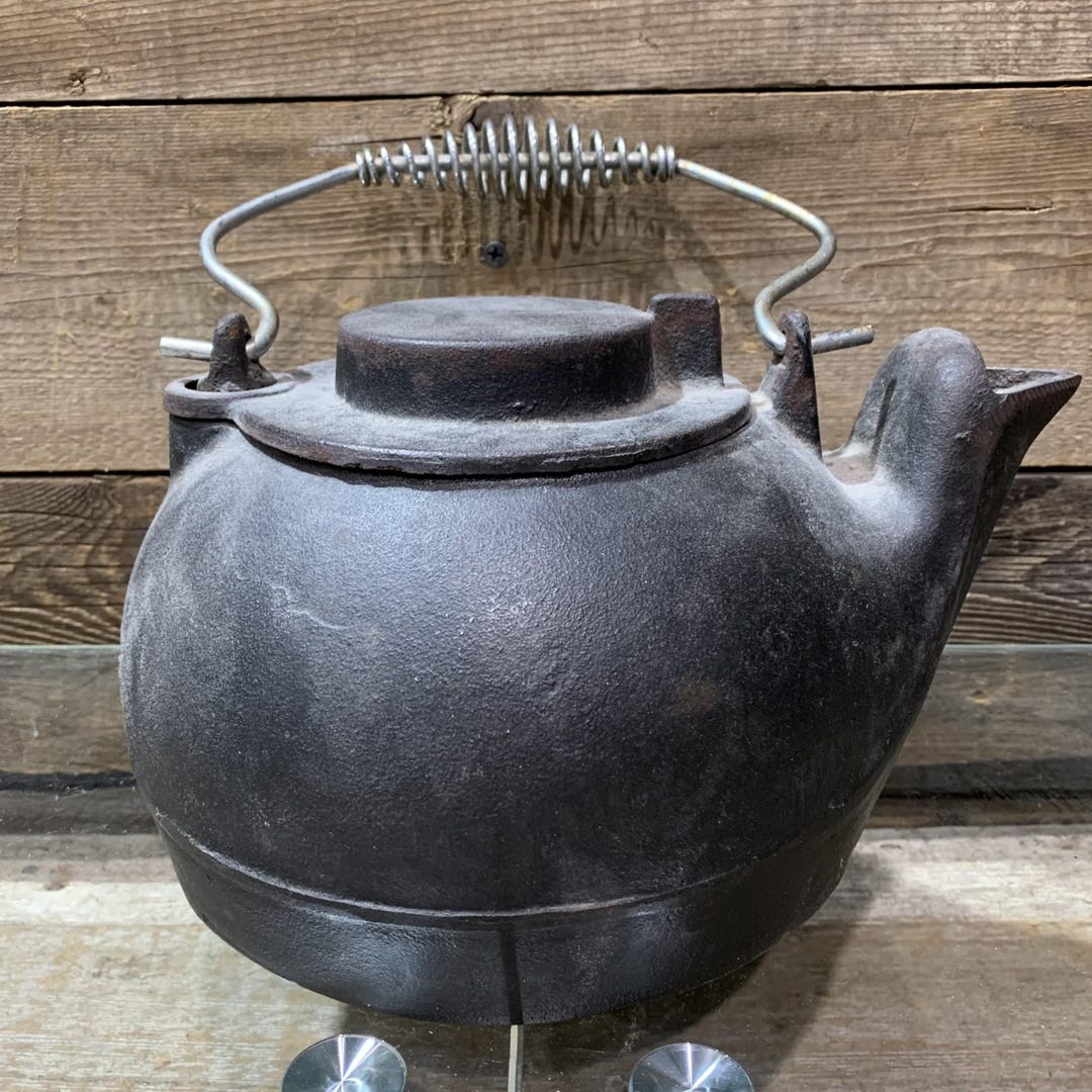 Antique Late 1800s Tea Kettle, Cast Iron, Swivel Lid - Etsy