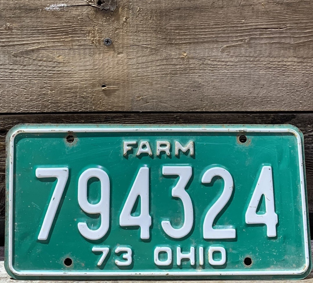 Rustic 1973 Ohio Farm License Plate, Green - Etsy