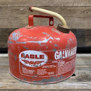Vintage Eagle, Galvanized Gasoline Can, Model SP 2 1/2, Red - Etsy