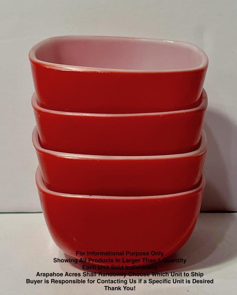 1940s-50s Pyrex, Autumn Red 407, 7oz Dessert Bowl - Etsy
