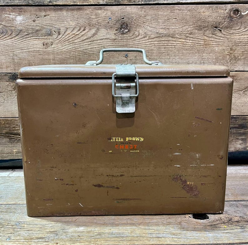 1950s Hemp & Co., Little Brown Chest, Insulated Metal Cooler - Etsy