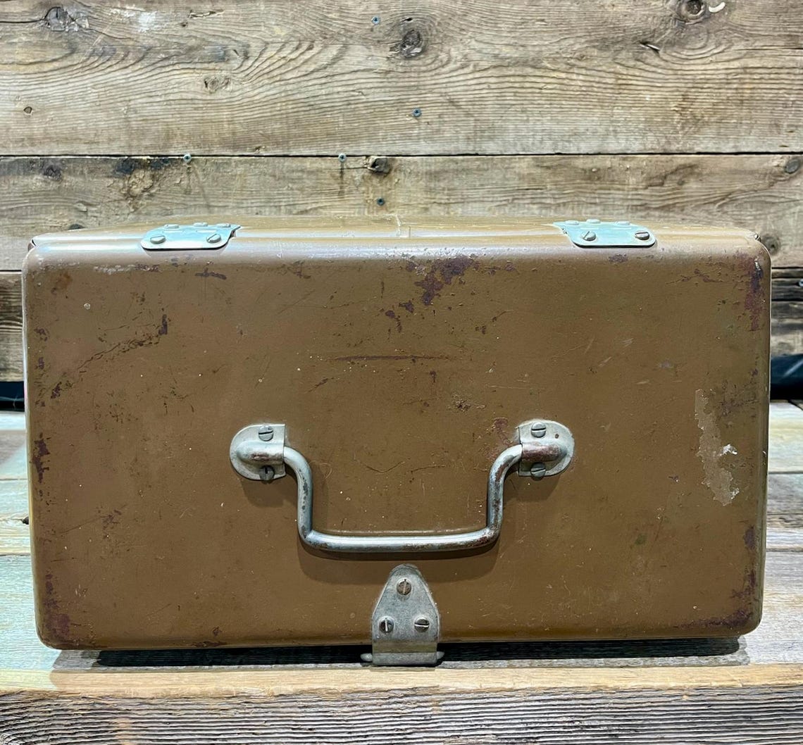 1950s Hemp & Co., Little Brown Chest, Insulated Metal Cooler - Etsy