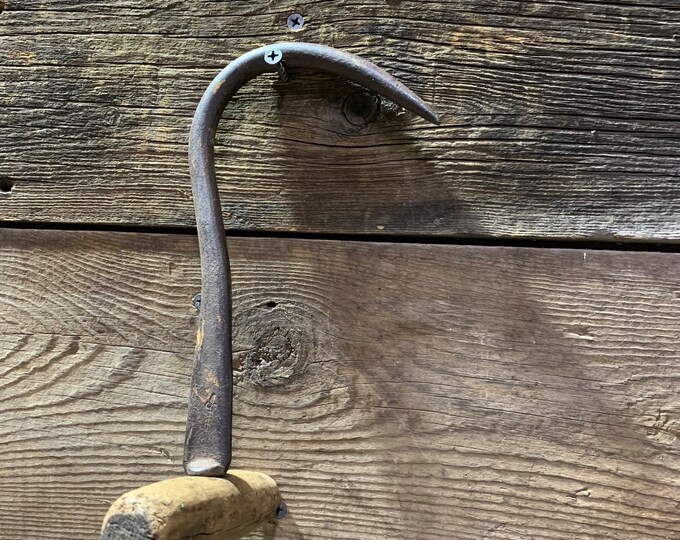 Antique Cast Iron & Wood Handle, Hay Hook, 9 - Etsy