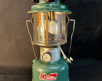 Vintage 1960s Coleman Lantern Green Model 220F Steel Pyrex Globe Double Mantle - Etsy