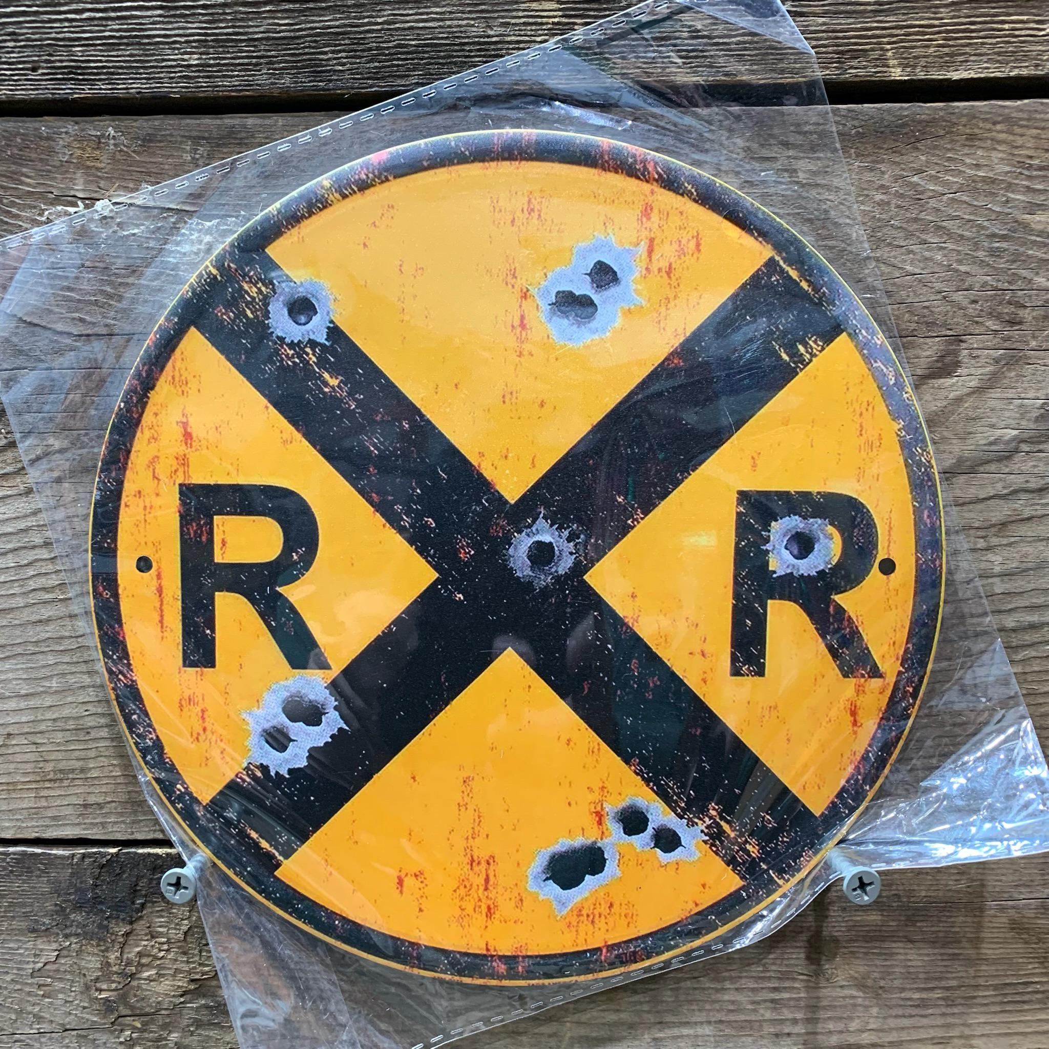 Railroad Crossing, Round, Tin Metal Sign, 7.5", NIP - Etsy