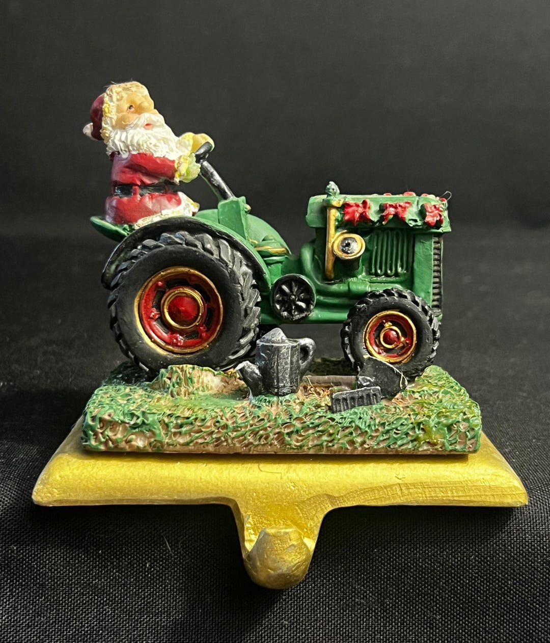 Vintage Christmas Traditions, Santa Riding John Deere Tractor, Stocking ...