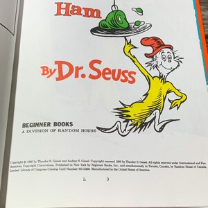 Dr. Seuss's Beginner Books, Green Eggs and Ham - Etsy