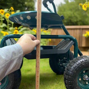 Garden Cart, Rolling Utility Stool, Tractor Seat, Wagon Handle, Green ...