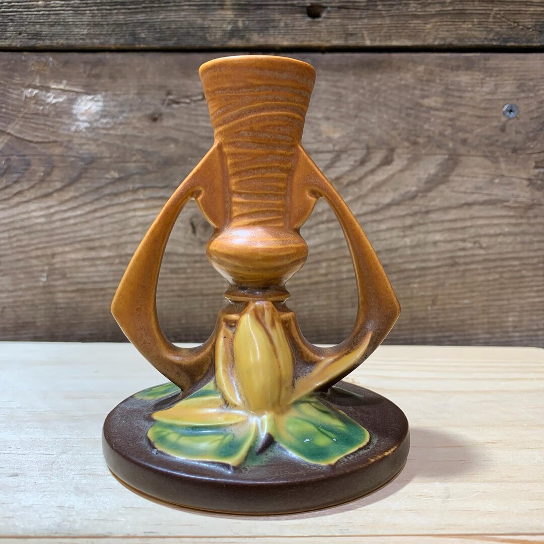 1940s Roseville Pottery, Water Lily, Candle Holder, 1155-4 1/2" - Etsy UK