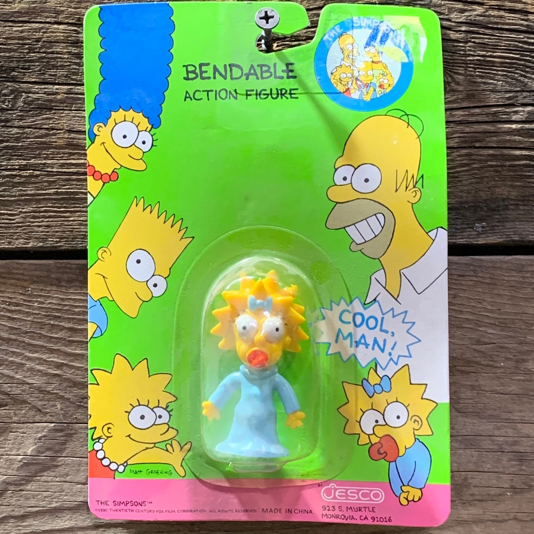 1990 Jesco, the Simpsons, Bendable Action Figure, Maggie Simpson, NIP ...