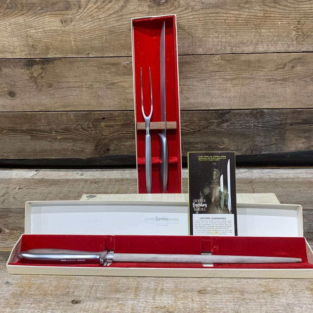 Gerber Legendary Blades, Carving Set & Knife Sharpener Set, in Box - Etsy