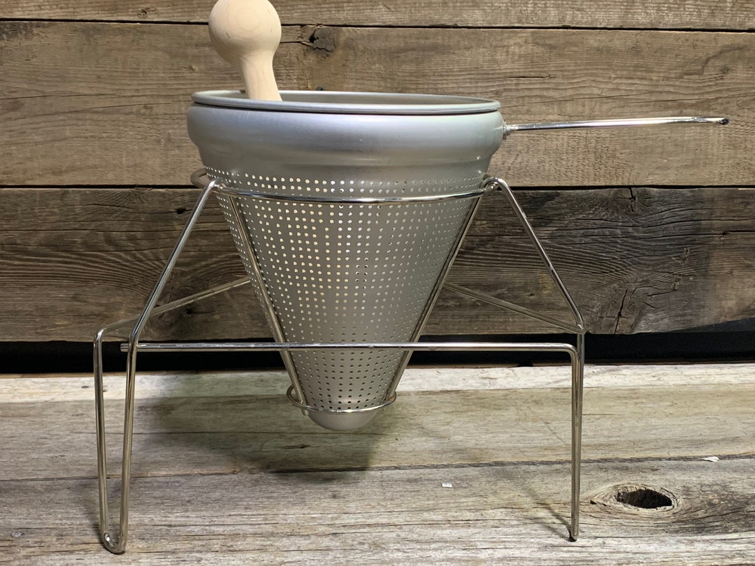 Steel Frame Cone Sieve, Food Mill With Wood Pestle - Etsy