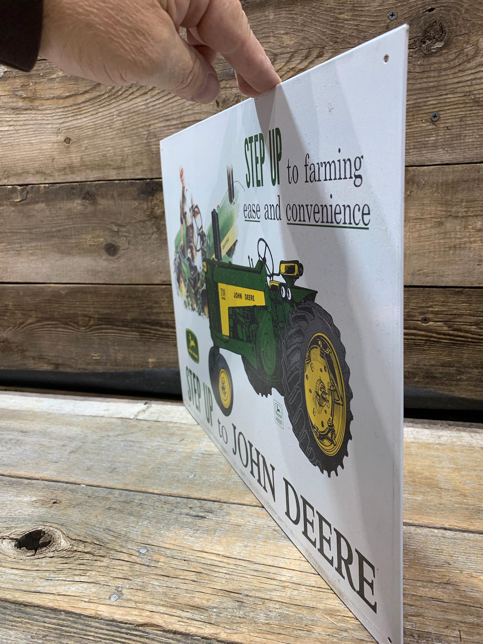 Desperate Enterprises, Step up to John Deere, Tin Metal Sign, 16" X 12 ...