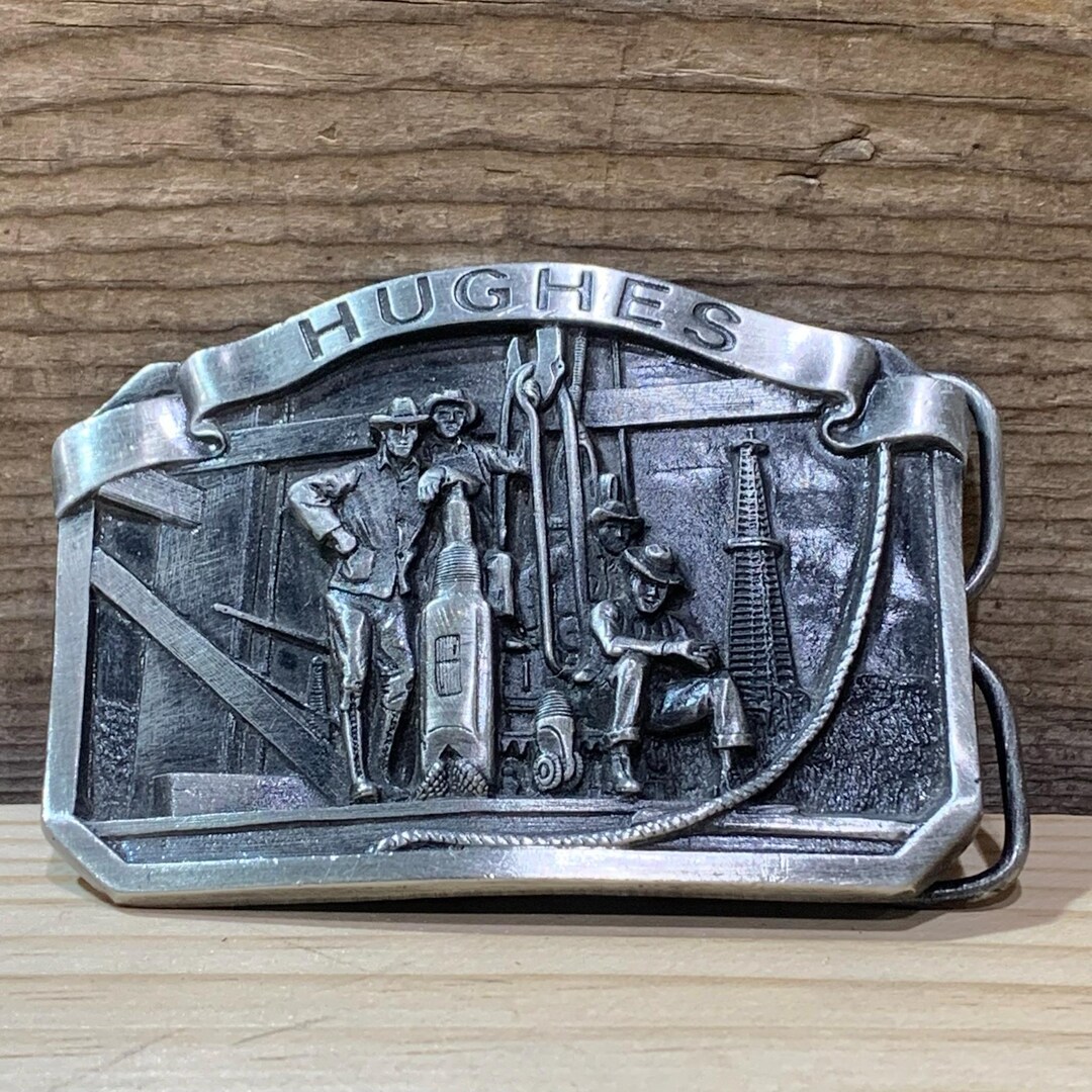 Hughes Tool Division, Hughes Pewter Belt Buckle, 4" - Etsy