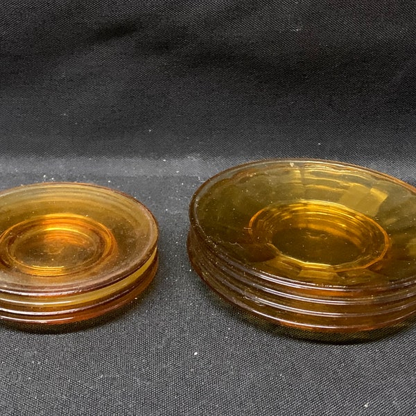 Amber Glass Plates - Etsy