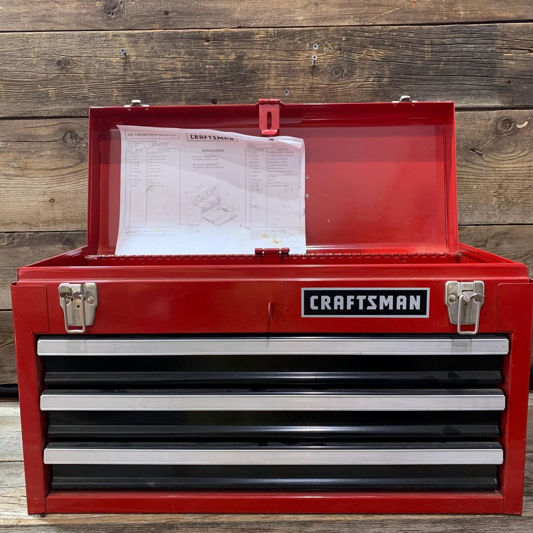 Craftsman, No. 706.653374, Three-drawer Portable Chest, Toolbox - Etsy