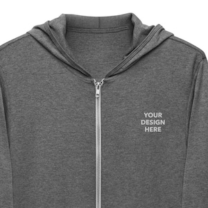 Personalized Embroidered Zip Hoodie Lightweight, Custom Zip up Hoodie ...