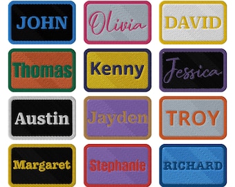 Embroidered Custom Iron-on Rectangle Name Patch - Etsy