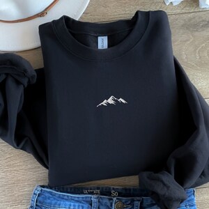 Embroidered Mountain Range Sweatshirt: Nature Lover Crewneck - Etsy