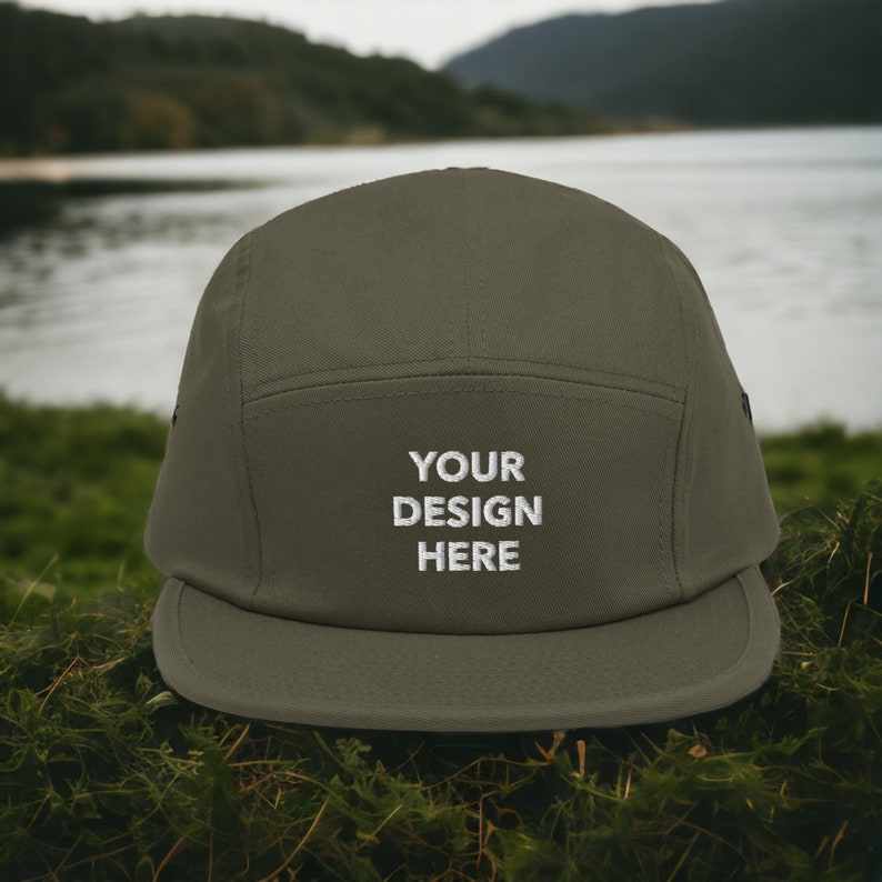 Custom Embroidered Five Panel Camper Cap: Your Text or Logo - Etsy