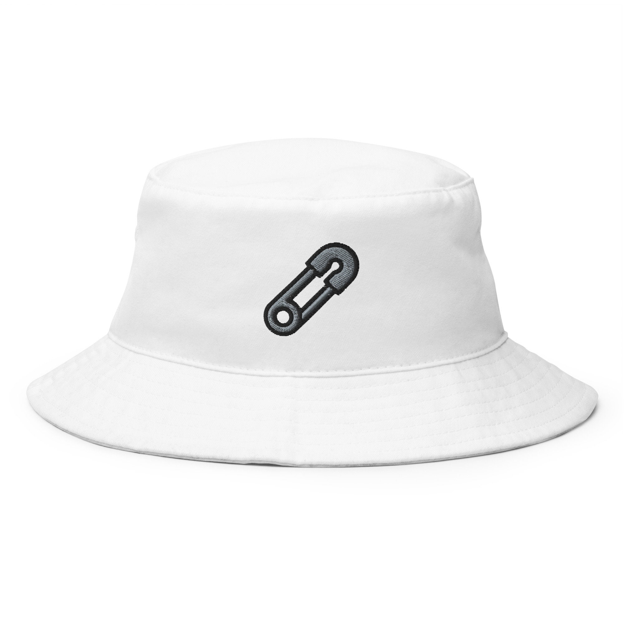 Safety Pin Bucket Hat Embroidered Bucket Hat Handmade Unisex Etsy
