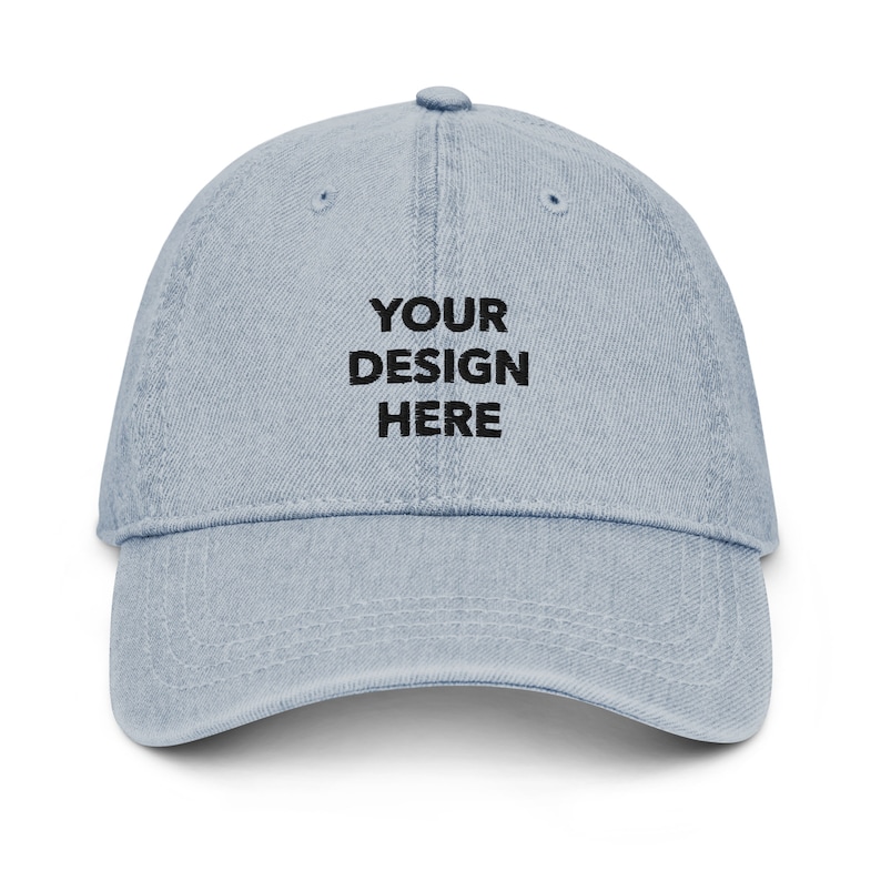 Personalized Embroidered Denim Hat: Custom Logo Design - Etsy