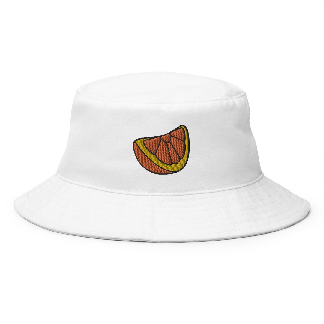 Embroidered Orange Slice Bucket Hat: Unisex Cotton Sun Hat - Etsy