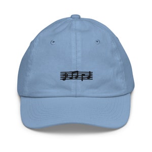 Music Notes Youth Baseball Cap, Handmade Kids Hat, Embroidered ...