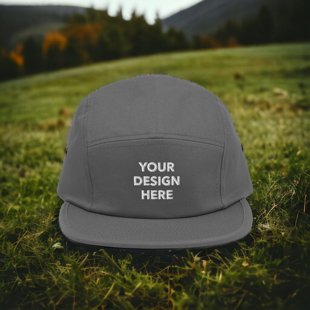 Custom Five Panel Camper Cap, Your Design Text or Logo 5 Panel Hat ...