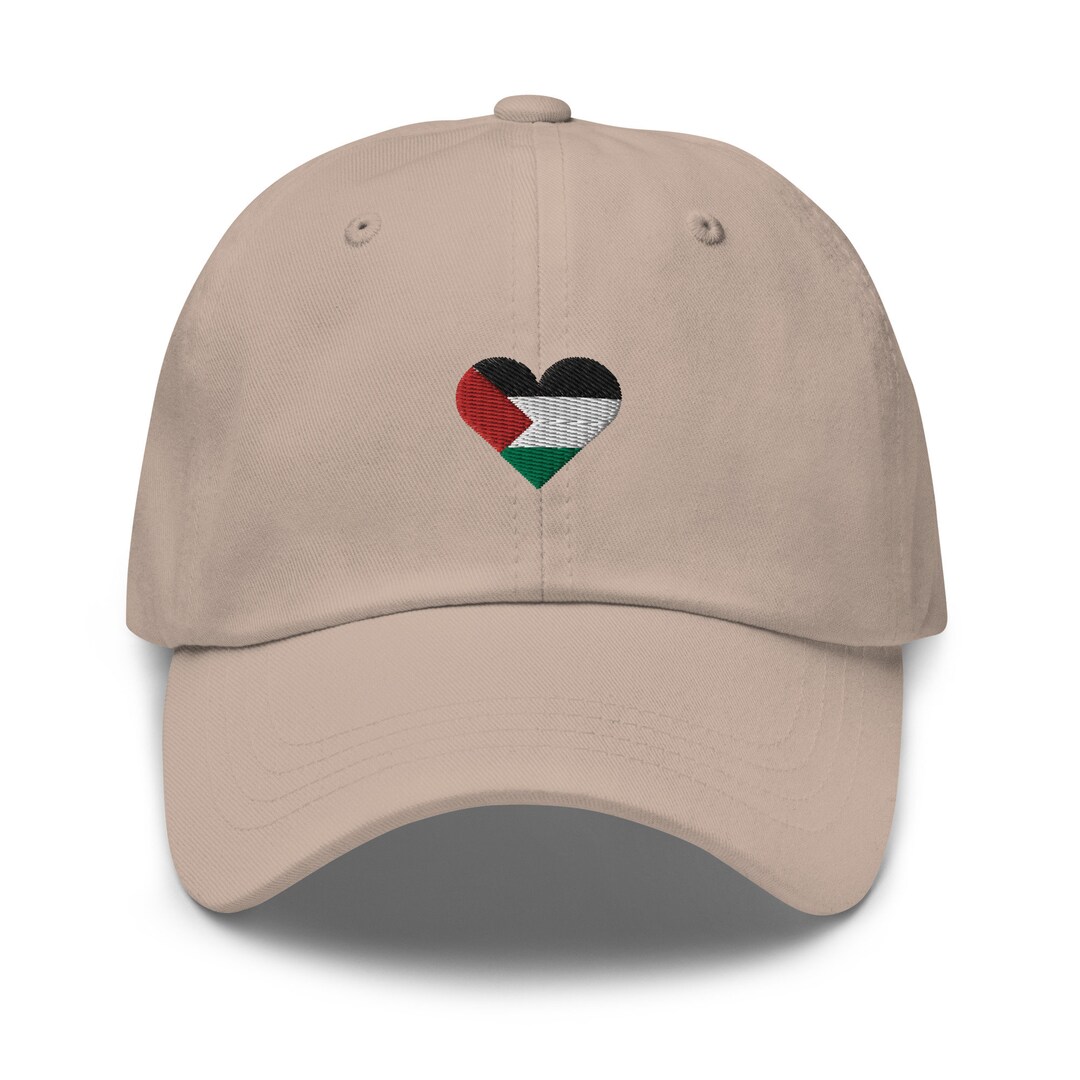 Palestine Flag Heart Embroidered Dad Hat – Free Gaza Baseball Cap, Pro ...