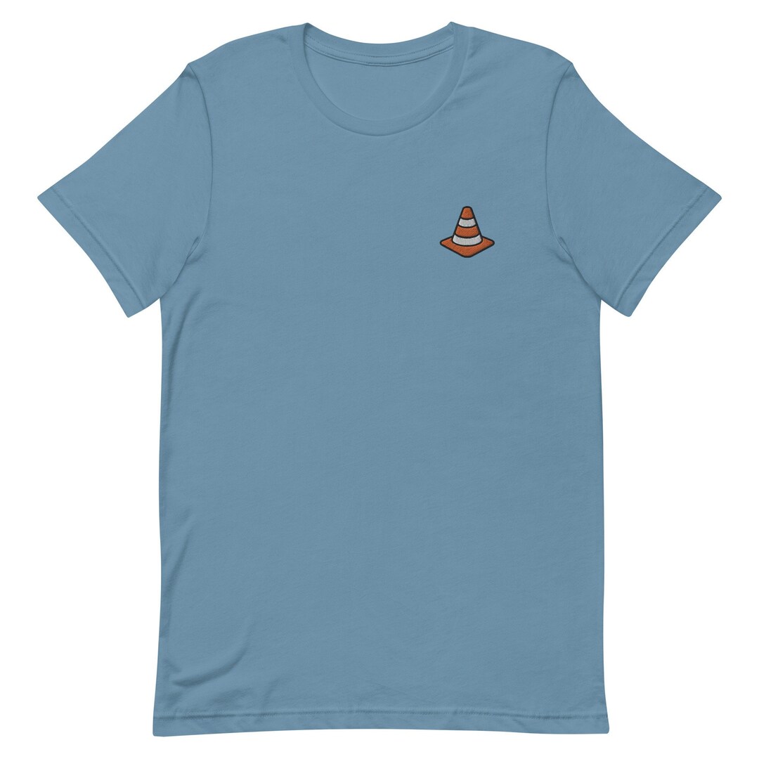 Embroidered Traffic Cone T-shirt: Unisex Short Sleeve Cotton Tee - Etsy