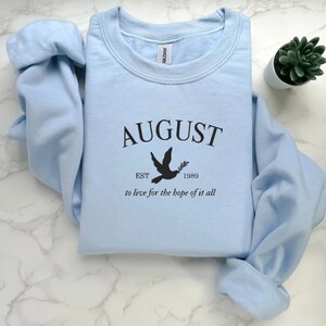TS August Embroidered Sweatshirt, Sweater Gift, Swifties Shirt, 1989 ...