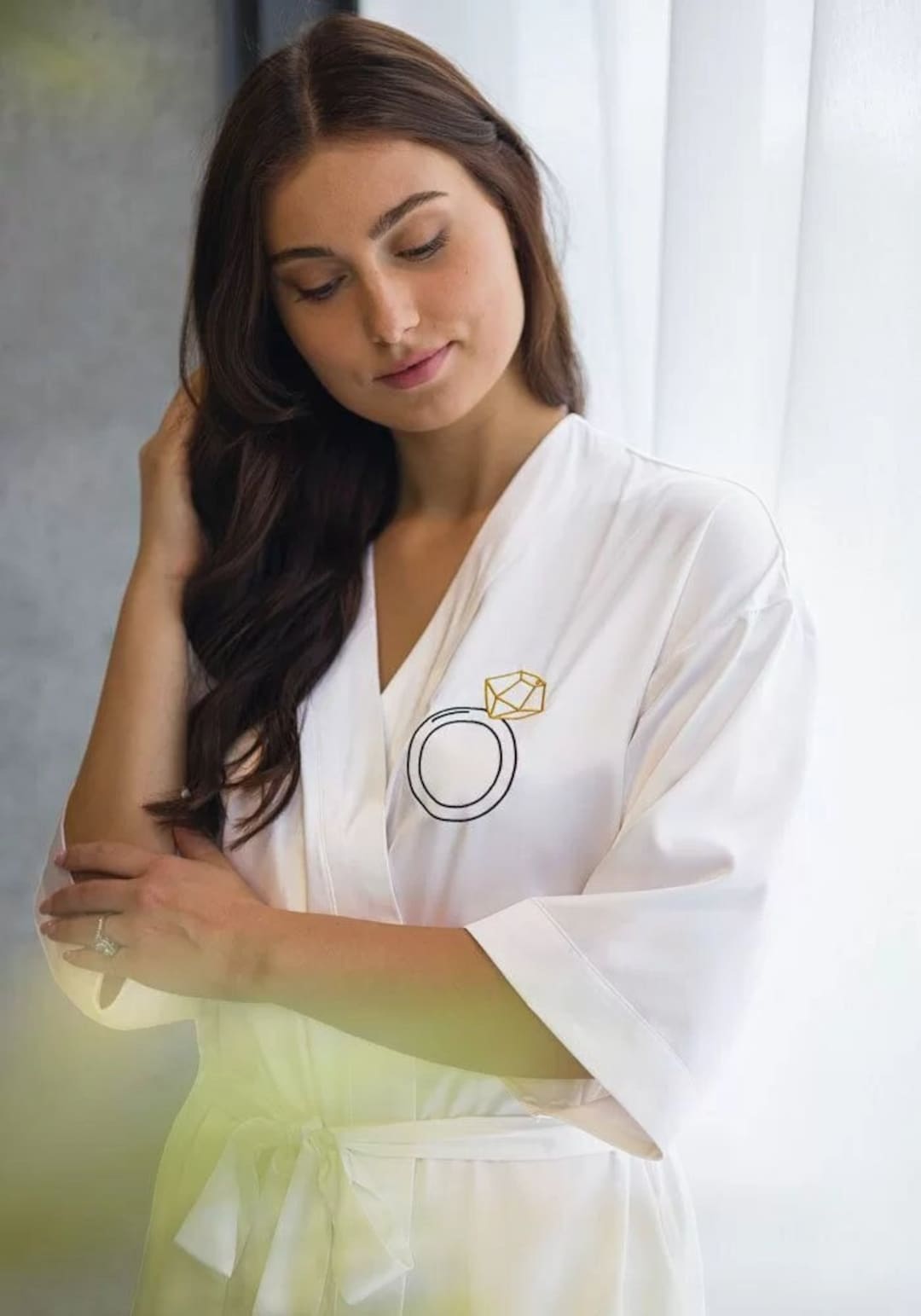 Personalized Embroidered Satin Robe: Custom Logo, Handmade - Etsy